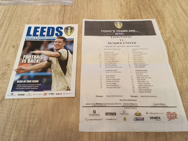 LEEDS UNITED V Dundee United 02/08/2014 Plus Team Sheet £9.99 - PicClick UK