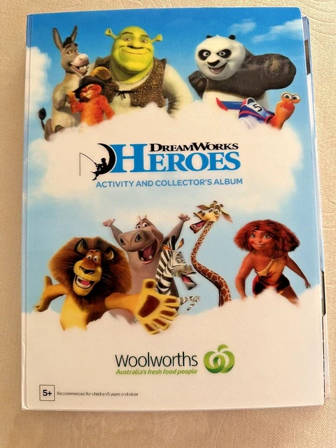 WOOLWORTHS DREAMWORKS HEROES Activity Album With Full Set of 42 Cards ...