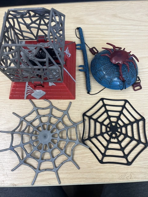MARVEL SPIDER-MAN ANIMATED Web Trap Spider-man Toy Vintage With Hanging ...