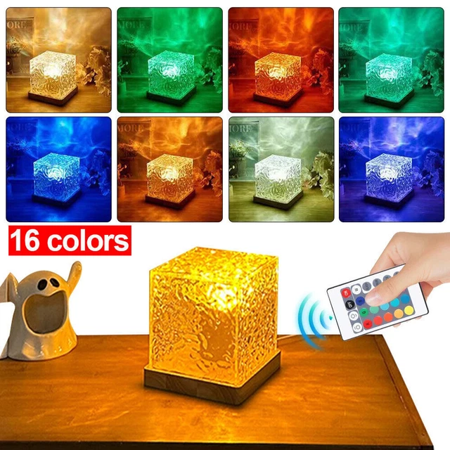 REMOTE AURORA PROJECTOR Lamp Cube Northern Lights Dynamic Water Wave ...