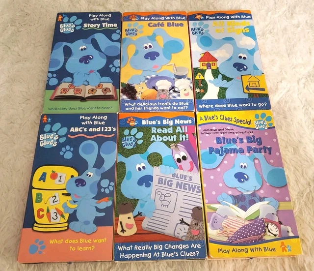 BLUES CLUES 6 VHS Lot 1998 NICKELODEON Steve STORY TIME Cafe PAJAMA ...