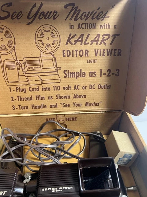 VINTAGE KALART 8MM Film Movie Editor Viewer Eight w Original Box 1960's ...