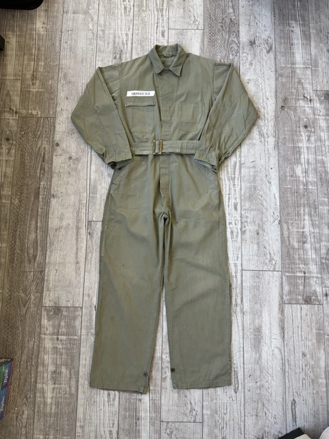 VINTAGE 1940S WWII HBT Laurel Wreath Mechanic Coveralls Waist 36 £134. ...