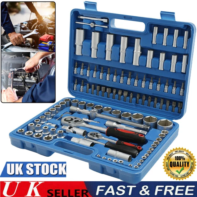 108PC 1/2” 1/4”METRIC Socket Sets Sockets & Tool Sets Wrench Kit for ...