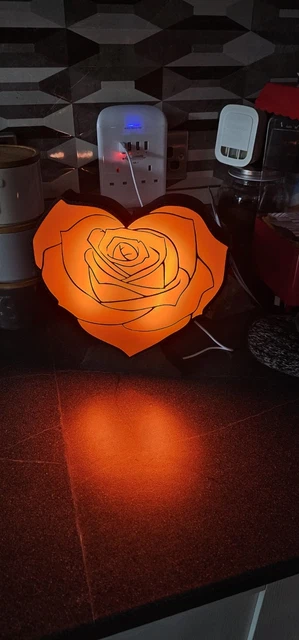 HEART SHAPED 3D Printed Light Box Ideal For Valentines With LED.USB ...