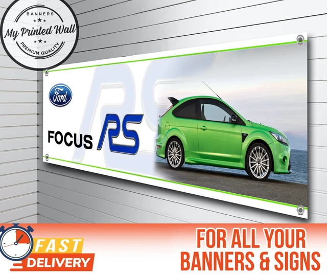 FORD FOCUS RS Mk2 (green) Banner for Garage, workshop etc £16.50 ...