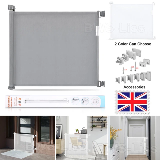 PET SAFETY GATE Retractable Dog Barrier Folding baby Doorway Stair ...