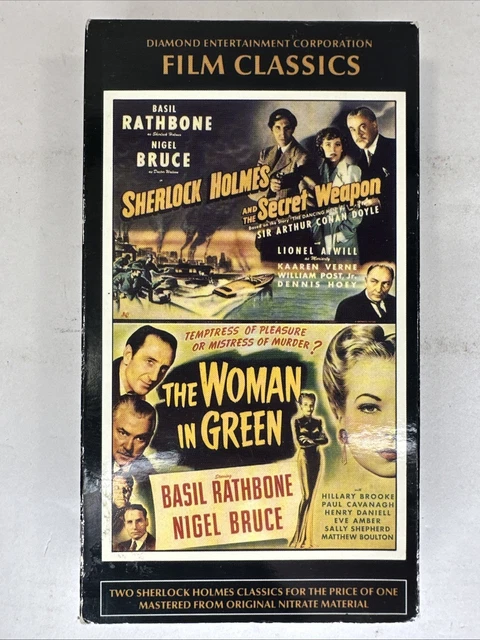 SHERLOCK HOLMES VHS Double Feature The Woman in Green, & The Secret ...