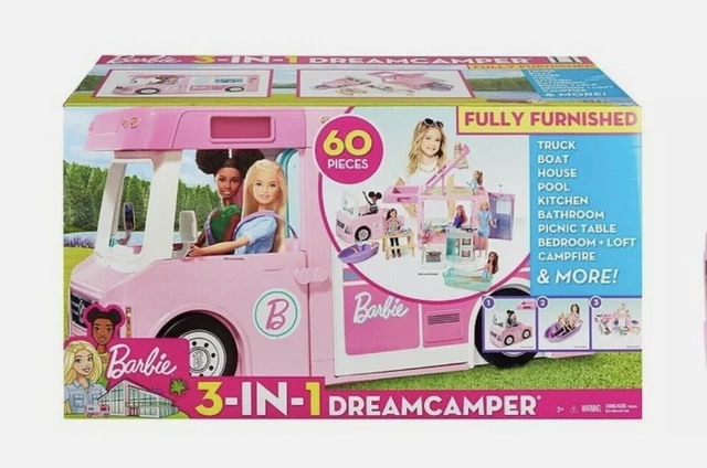BARBIE DREAM CAMPER Van 3-en-1 Vehicle Doll Playset GHL93 EUR 109,49 ...