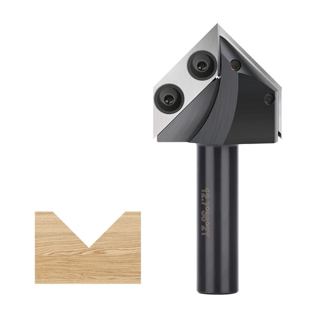 1/2& SHANK ROUTER Bit 90 Degree V Groove Carbide Inserts CNC Milling ...