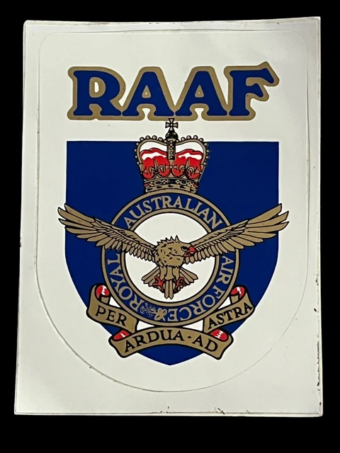GOLD RAAF ROYAL AUSTRALIAN AIR FORCE Sticker Motto Per Ardua Ad Astra ...