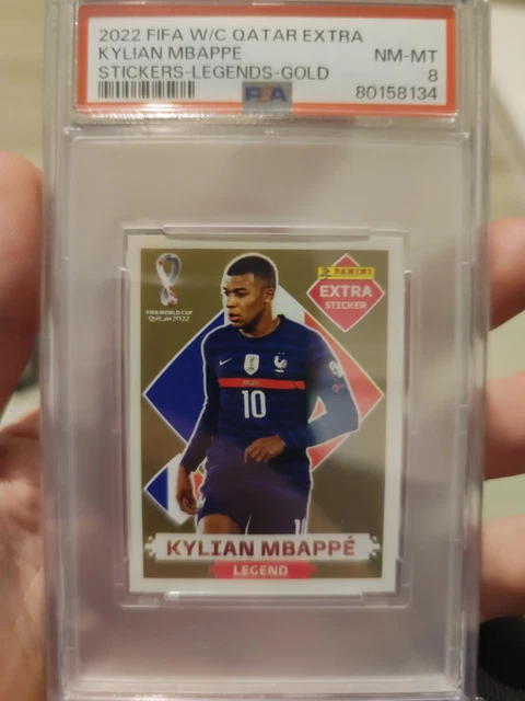 2022 QATAR PANINI Sticker - Kylian Mbappe PSA 8 GOLD LEGEND EXTRA ...