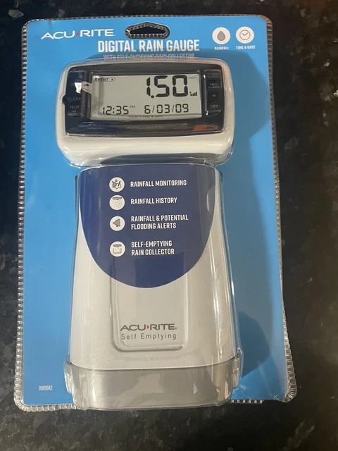 ACURITE DIGITAL RAIN Gauge Wireless Outdoor Sensor Self-Emptying Rain ...