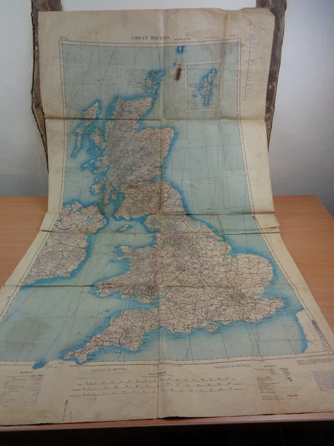 WW2 RAF / Army map of "GREAT BRITAIN" (LARGE COMPOSITE of TWO SHEETS ...