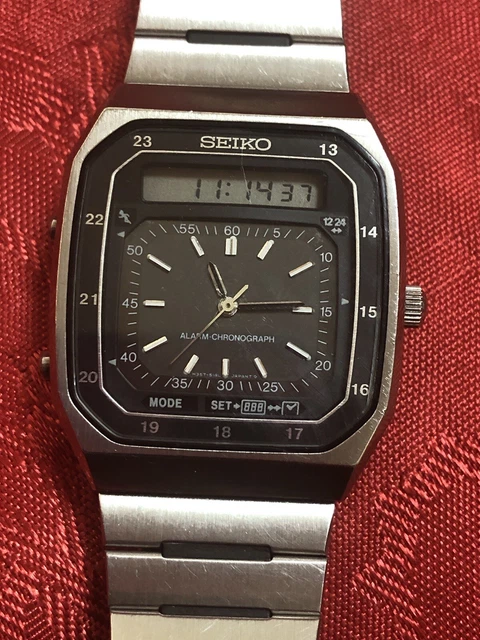 VERY RARE VINTAGE Seiko H357-5070 LCD Digital Watch - 1980's Bond Style ...