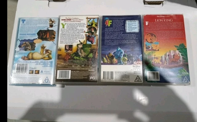 4X MIXED CHILDREN/FAMILY VHS Bundle Pixar Ice Age Monsters Inc Shrek ...