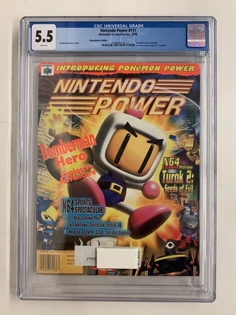 NINTENDO POWER VOLUME 111 Bomberman Hero Magazine CGC 5.5 Poster ...
