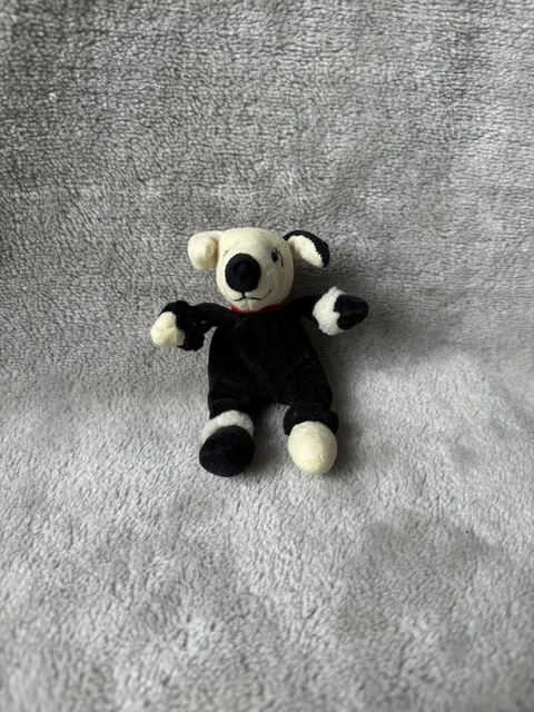 RETIRED JELLYCAT TINY Riff Ruff Black White Dog Mini Tot Soft Plush Toy ...