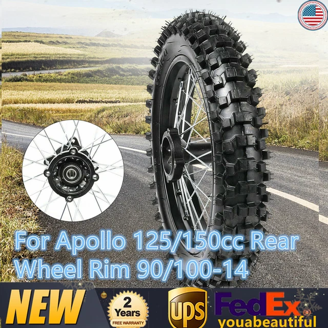 OFF-ROAD MOTORCYCLE Tire Assembly For Apollo 125/150cc Rear Wheel Rim ...