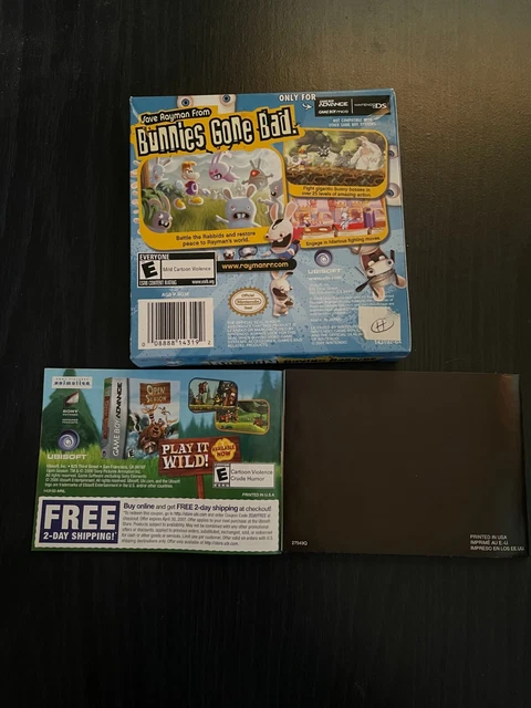 NINTENDO GAME BOY Advance Rayman Raving Rabbids Box & Booklet Only Item ...