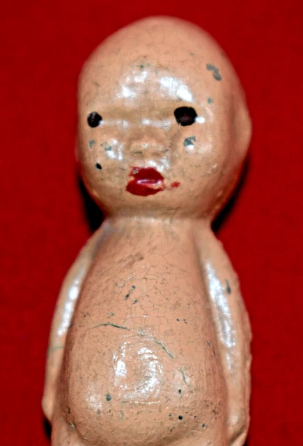 ANTIQUE MINIATURE PAINTED Metal Cupie Kewpie Doll Baby Figure £24.99 ...