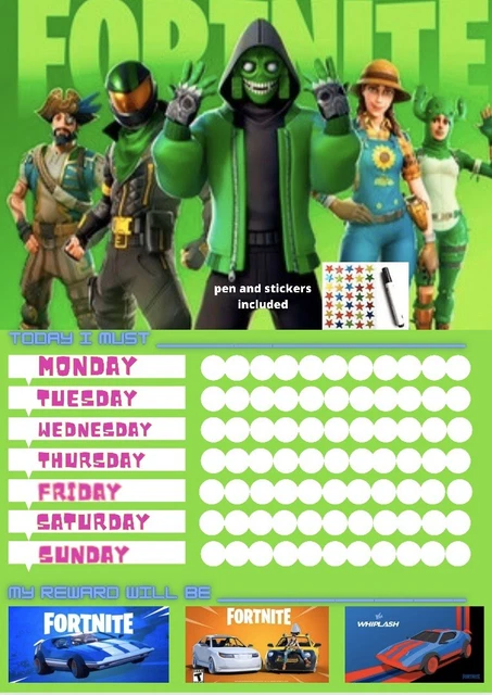 FORTNITE REWARD CHART (reusable and Magnetic) £3.49 - PicClick UK