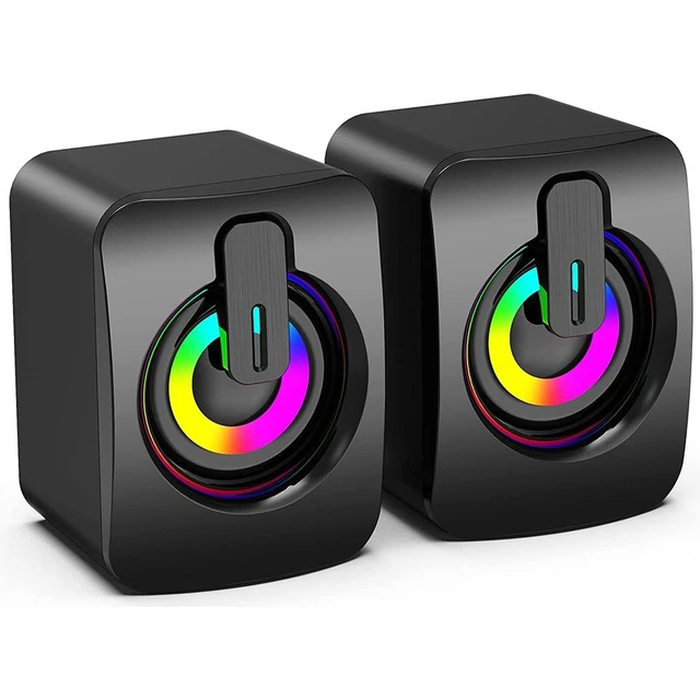 SURROUND SOUND SYSTEM LED Speakers Gaming Bass USB Wired for Desktop ...