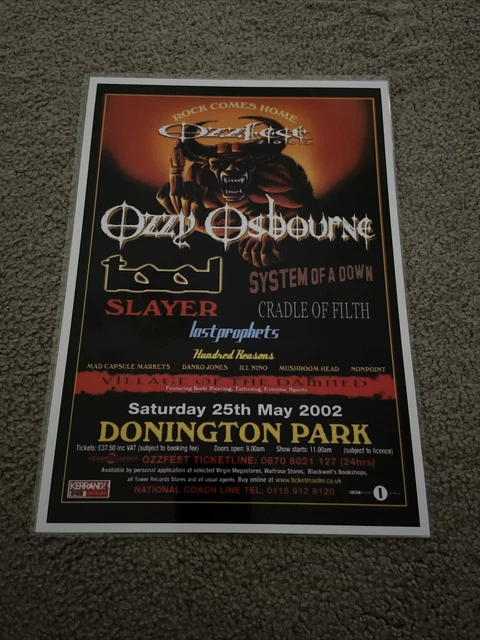 OZZFEST 2002 OFFICIAL Poster A4 Laminated Reproduction (Glossy Card ...