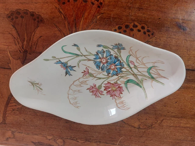 RAVIER ANCIEN K&G Keller & Guerin Luneville décor fleurs bleuet vers ...