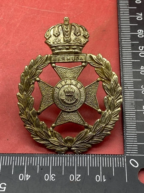 WW1 / WW2 British Army BERMUDA Rifles Regiment - White Metal Cap Badge ...