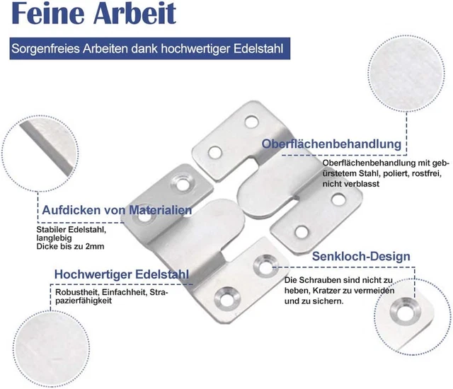 10 PIÈCE EN Montage Encastré Caché Fixation ,Inox Assemblage de Meubles ...