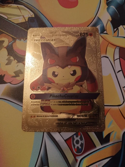 GOLD POKÉMON CARD Pikachu Mega Lucario Collectable Pokémon Card £0.99 ...