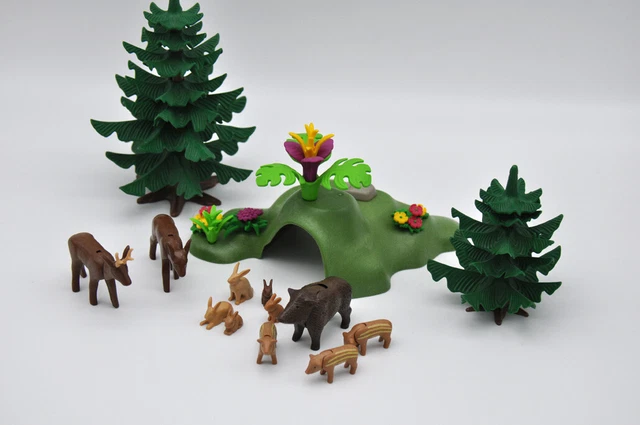 PLAYMOBIL - TRÈS lot animaux de la forêt, biche, lapin, sanglier ...