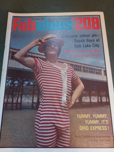 FABULOUS 208 MAGAZINE 31 AUGUST 1968 Beach Boys Ohio Express Coronation ...