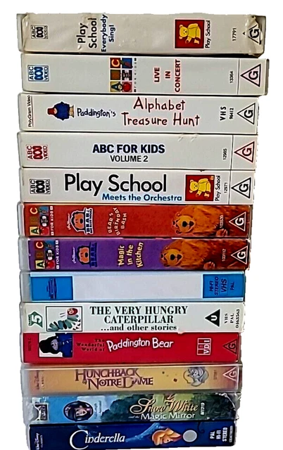 13 X VHS Video Tape ABC For Kids Play School Bear Big Blue House Bundle ...