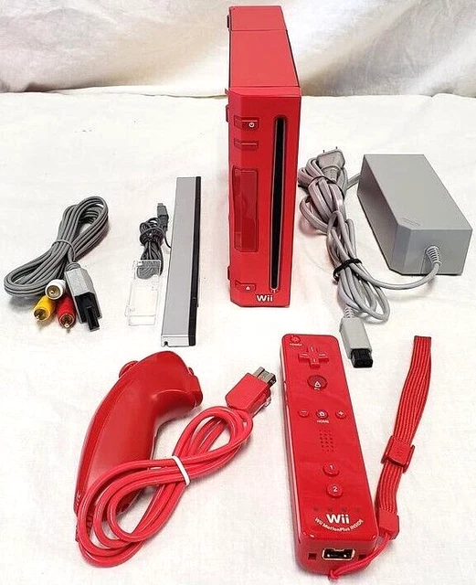 NINTENDO WII LIMITED Edition RED Video Game Console Home System ...