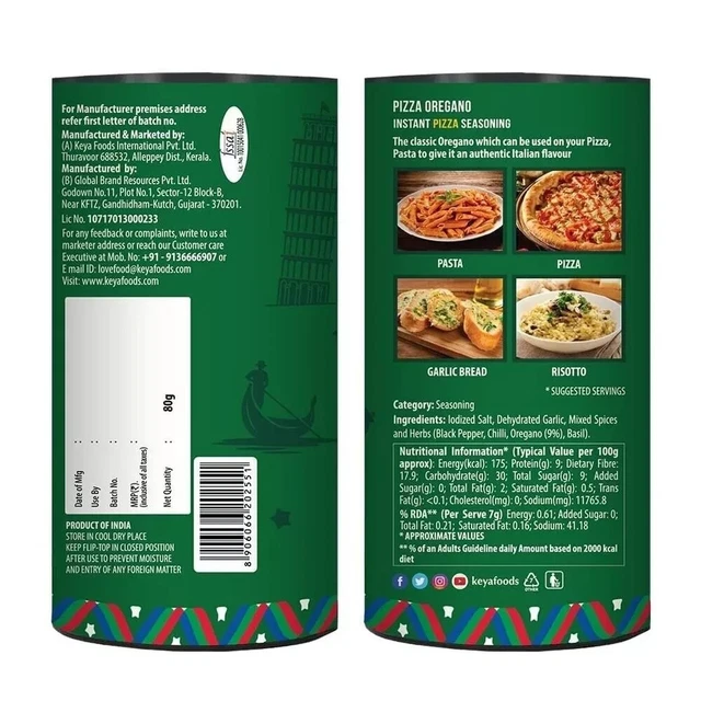 KEYA ITALIAN PIZZA Oregano Spice 80g Free Shipping World wide $27.58 ...