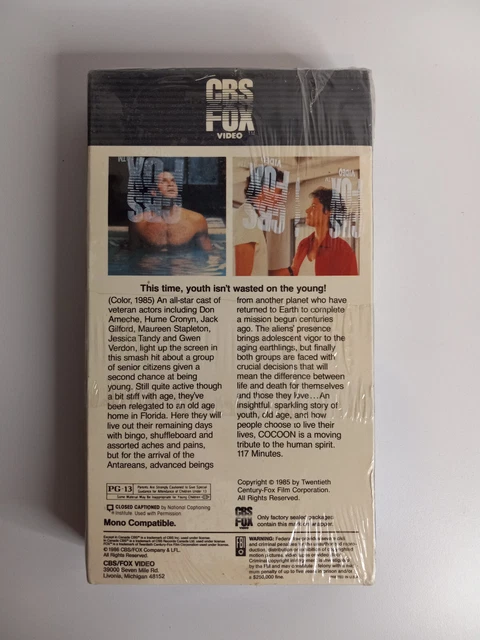 COCOON (BETAMAX, 1986) Factory Sealed No Bar Code w/White CBS FOX ...