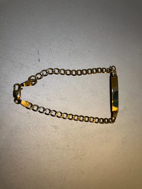 7.5 INCH 9CT Yellow Gold Ladies Identity Bracelet 4.21mm Wide £101.50 ...