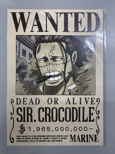 ONE PIECE OFFICIAL Mugiwara Store Marine Wanted Poster - Sir Crocodile ...