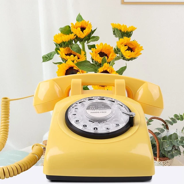 ROTARY PHONE, RETRO Rotary Dial Phone, 80S Vintage Old Telephone for ...