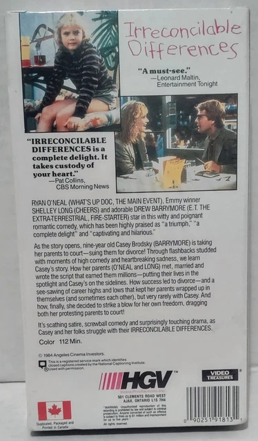 IRRECONCILABLE DIFFERENCES (VHS, 1984) Ryan O'Neal, Shelley Long, Drew ...