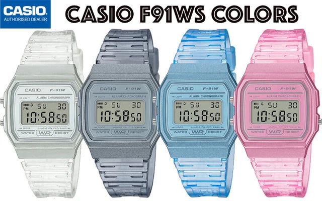 CASIO F-91WS-2EF F-91WS-4EF F-91Ws-7Ef F-91Ws-8Ef Blue Pink White Grey ...