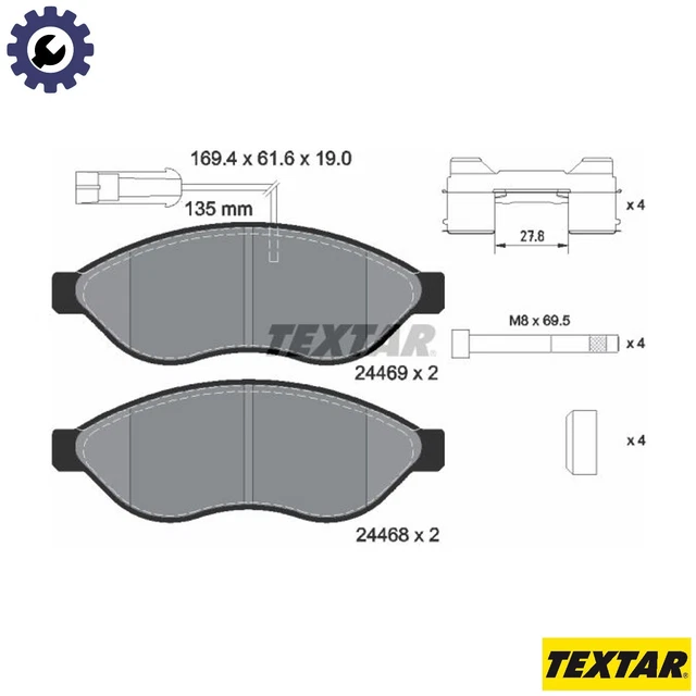 BRAKE PAD SET DISC BRAKE 2446901 FOR PEUGEOT MANAGER/Platform/Chassis ...
