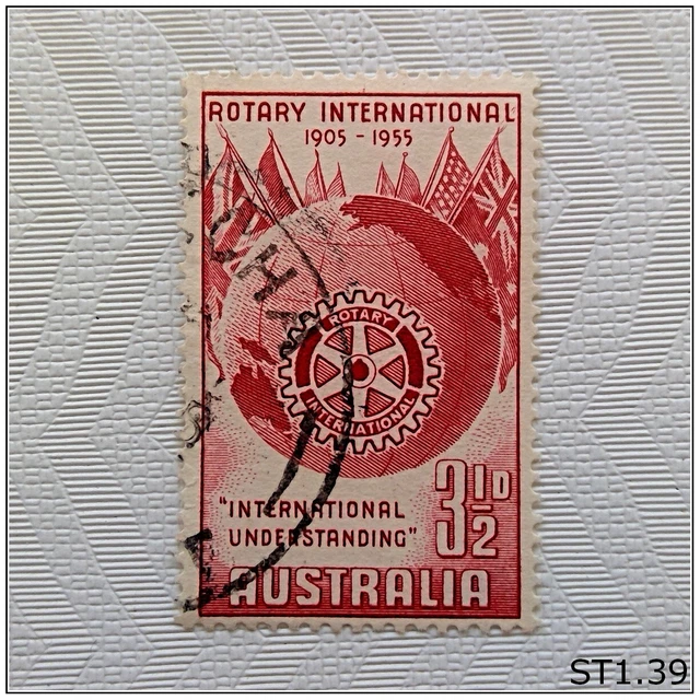 ROTARY INTERNATIONAL 50TH Anniversary 3½d Red Rotary Emblem No Wmk 1955 ...