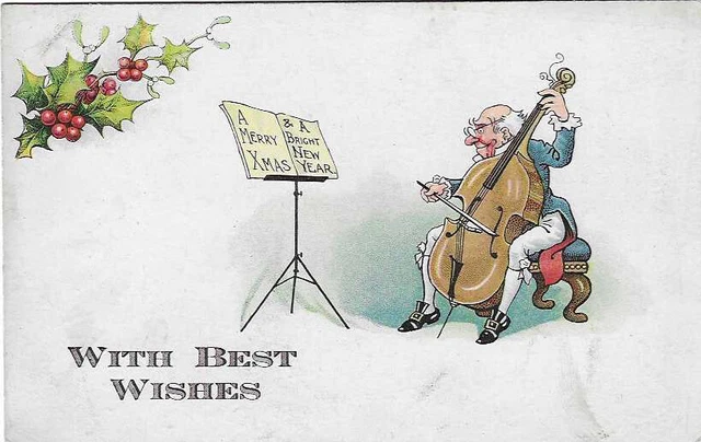 COMIC POSTCARD NATIONAL Series 2425 Reg Carter (unsigned). Music humour ...
