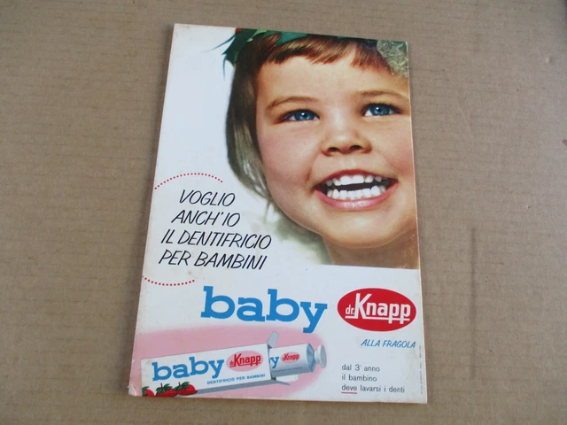 DENTIFRICIO BABY DR KNAPP cartoncino pubblicitario con marca da bollo ...