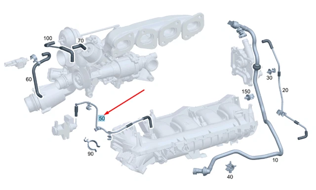 NEW MERCEDES-BENZ C W204 Vacuum Line A2740701800 Original £26.80 ...