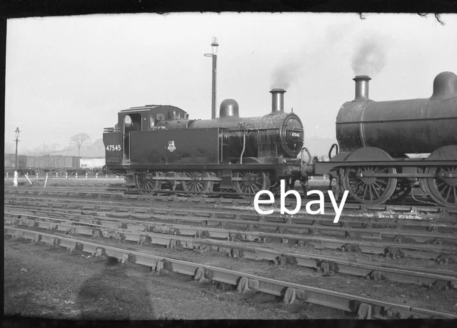 ORIGINAL LARGE NEGATIVE Of Br Lms Steam Loco 47545 At Toton £3.99 ...