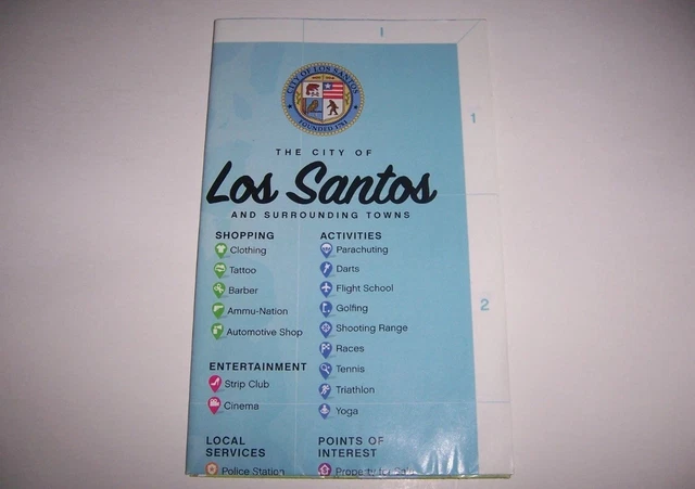 GTA GRAND THEFT Auto 5 V Los Santos Map Poster £2.99 - PicClick UK